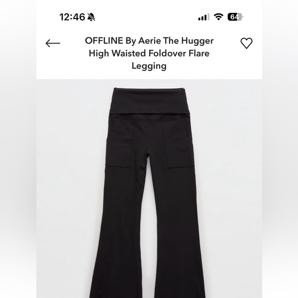 aerie | Pants & Jumpsuits | Black Fold Over Aerie Flares Leggings ...